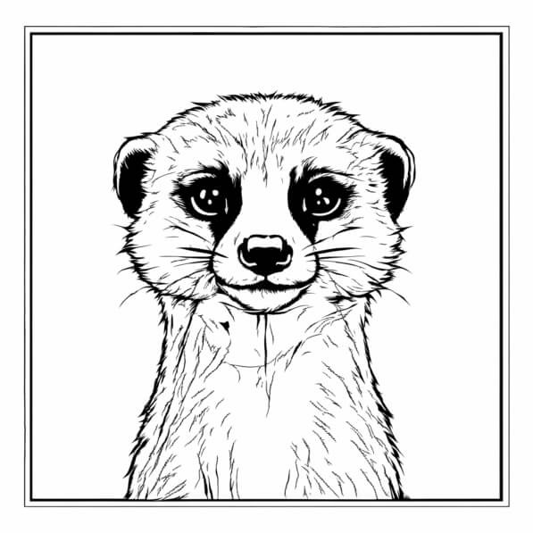 Descarga Ilustración de una Suricata Páginas para colorear En Línea ...