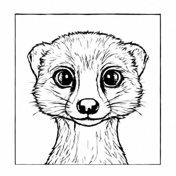 Download Illustration of a Meerkat Face Coloring pages Online ...