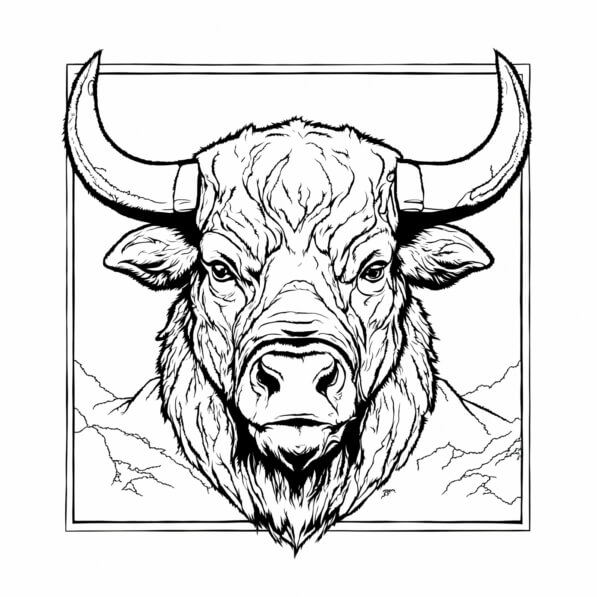 Scarica Illustrazione della testa di toro Pagine da colorare Online ...