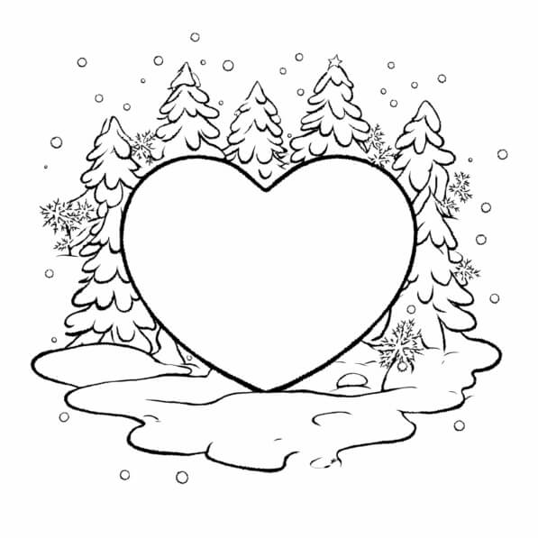 Download Winter-themed Heart Coloring Page Coloring pages Online ...