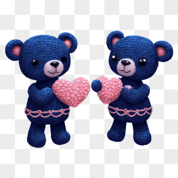 Descarga Ositos de peluche azules y adorables sosteniendo corazones ...