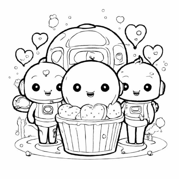 Download Playful Characters in a Coloring Book Style Coloring pages ...