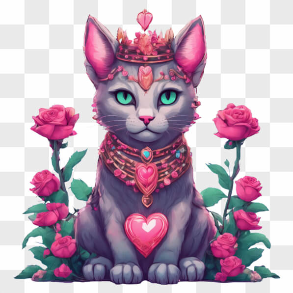 Télécharger Chat royal entouré de roses Dessins animés En Ligne ...