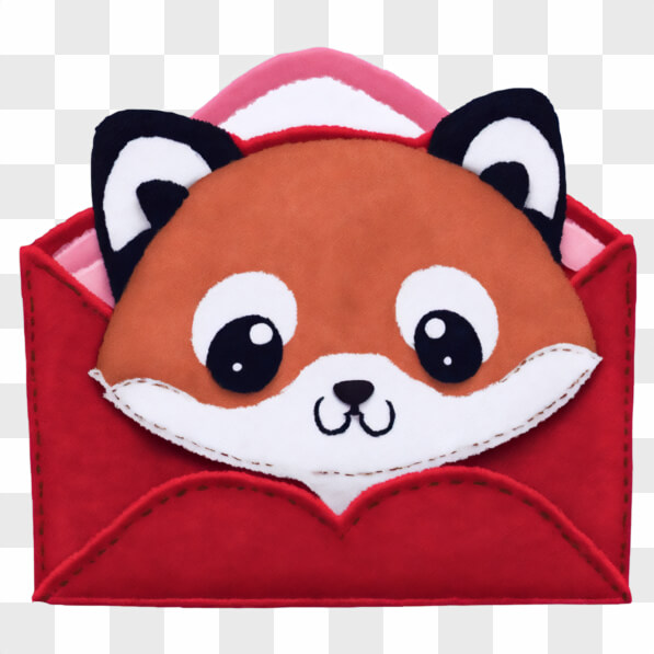 Download Adorable Fox Emerging from Red Envelope Cartoons Online ...