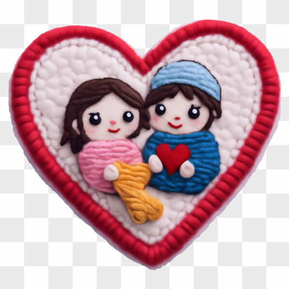 Download Cute Embroidered Heart with Characters Cartoons Online ...