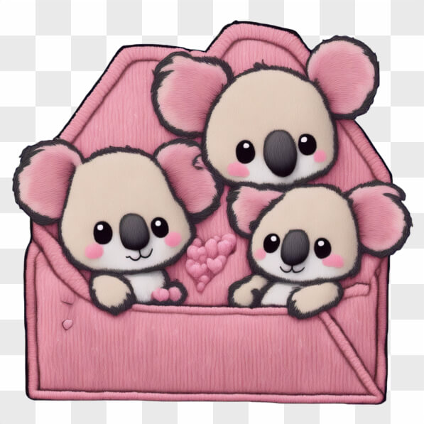 Download Three Cute Koalas in a Pink Pouch Cartoons Online - Creative ...