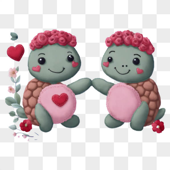 Download Cute Cartoon Turtles in Love Cartoons Online - Creative Fabrica