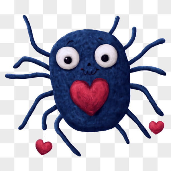 Download Cute Cartoon Spider with Hearts Cartoons Online - Creative Fabrica
