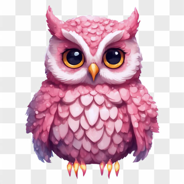 Descarga Búho Rosa de Dibujos Animados Cartoons En Línea - Creative Fabrica