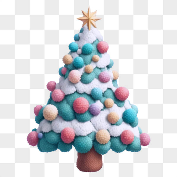 Download Colorful Christmas Tree with Pom-Poms Cartoons Online ...