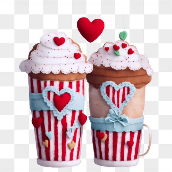 Download Whimsical Plush Coffee Cups with Hearts and Decorations ...