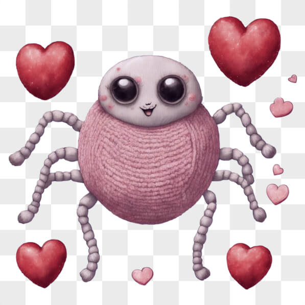 Download Cute Cartoon Spider with Hearts Cartoons Online - Creative Fabrica