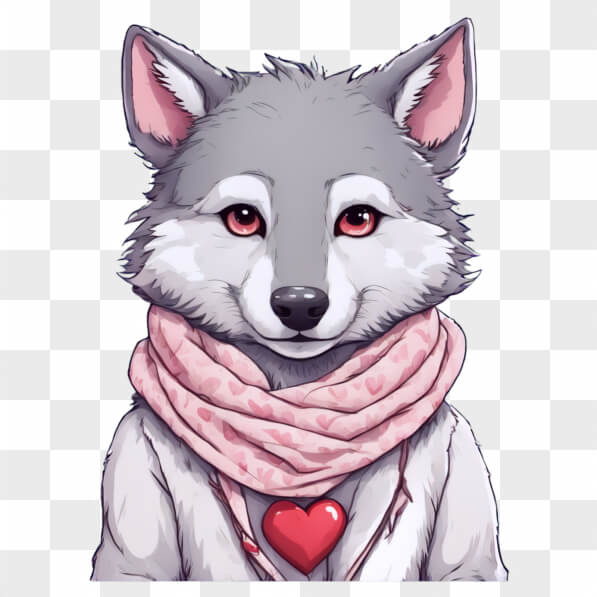 Download Anthropomorphic Wolf Character with Scarf Cartoons Online ...