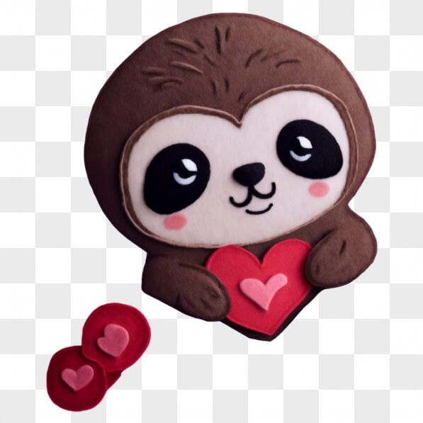 Download Adorable Sloth Plush Toy with Hearts Cartoons Online ...