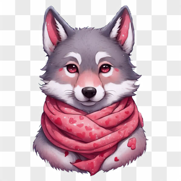 Download Cute Cartoon Wolf with Pink Scarf Cartoons Online - Creative ...