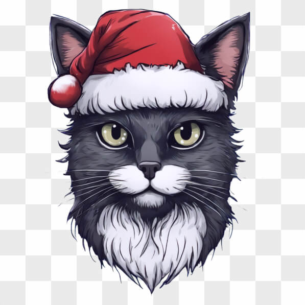 Descarga Gato con gorro de Santa Cartoons En Línea - Creative Fabrica