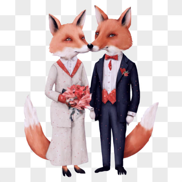 Download Anthropomorphic Fox Wedding Couple Cartoons Online - Creative ...