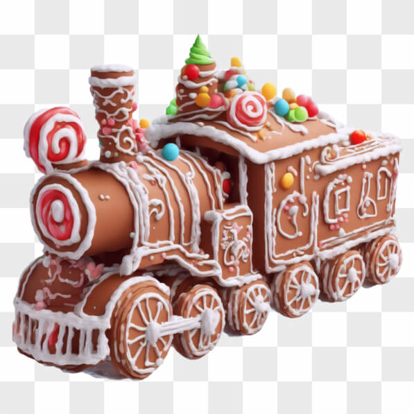 Download Gingerbread Train with Colorful Decorations Cartoons Online ...