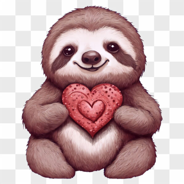 Download Cute Sloth Holding Heart Cartoons Online - Creative Fabrica