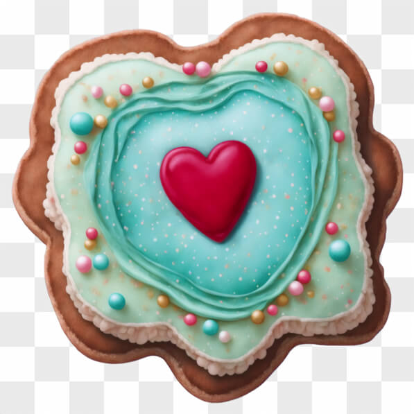 Download Heart-shaped Cookie with Colorful Decorations Cartoons Online ...