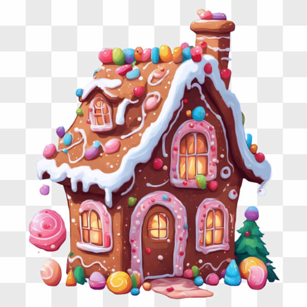 Download Festive Gingerbread House with Colorful Decorations Cartoons ...