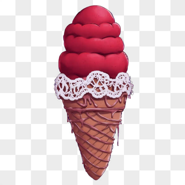 Download Delicious Red Ice Cream Cone Cartoons Online - Creative Fabrica