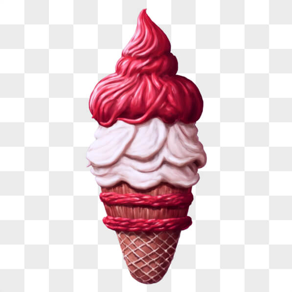 Download Vibrant Ice Cream Cone with Red and White Toppings Cartoons ...
