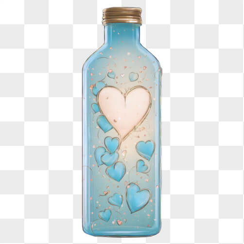 Descarga Botella de vidrio decorativa con patrones de corazón Cartoons ...