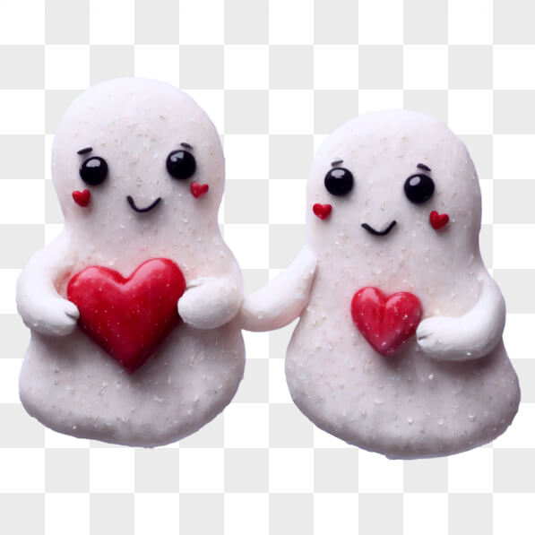 Download Cute Ghost Characters Holding Hearts Cartoons Online ...