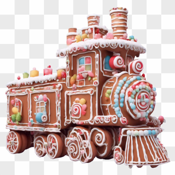 Download Gingerbread Train Decoration Cartoons Online - Creative Fabrica
