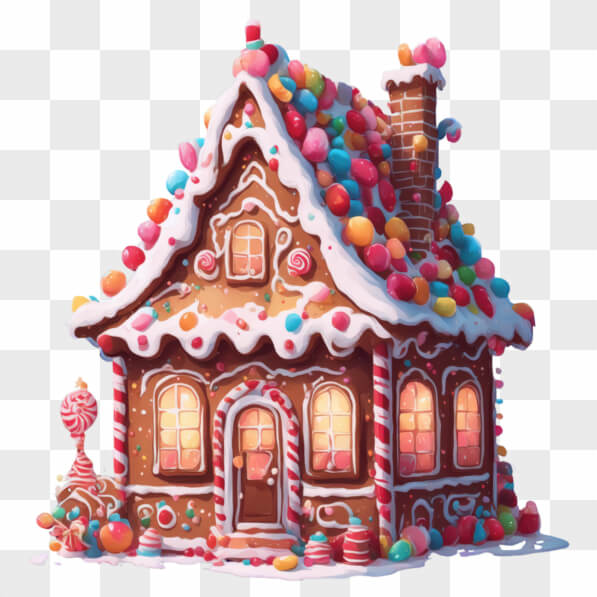 Download Whimsical Gingerbread House with Colorful Decorations Cartoons ...