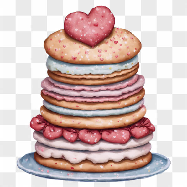 Download Colorful Stacked Cookies with Heart Decoration Cartoons Online ...