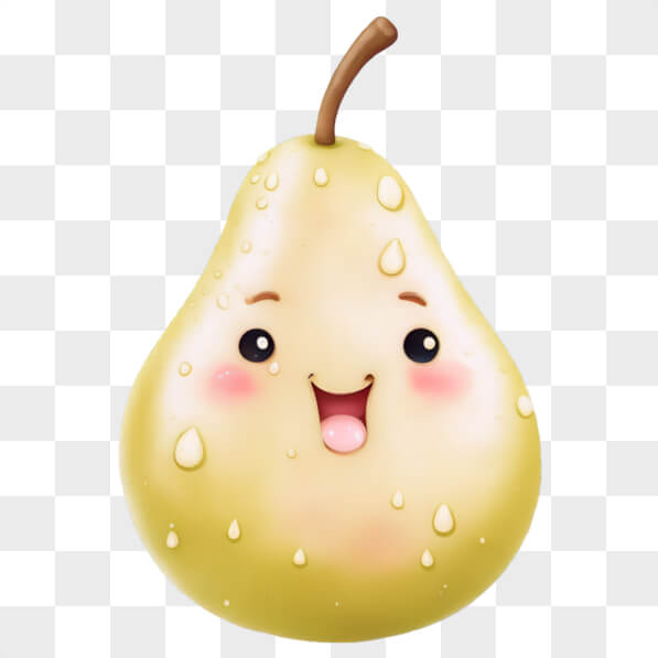 Download Kawaii Pear with Happy Face Kawaii Online - Creative Fabrica