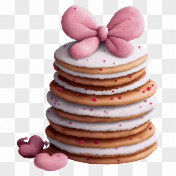 Descarga Torre de galletas con lazo rosa y corazones Cartoons En Línea ...