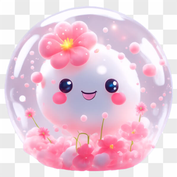 Download Kawaii Character Surrounded by Flowers and Bubbles Kawaii ...
