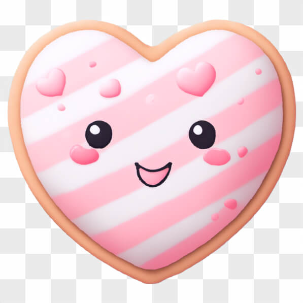 Download Kawaii Heart-Shaped Cookie with Smile Kawaii Online - Creative ...