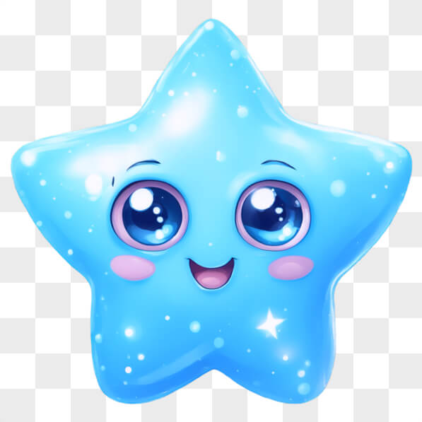 Download Kawaii Blue Star Character with Sparkles Kawaii Online ...