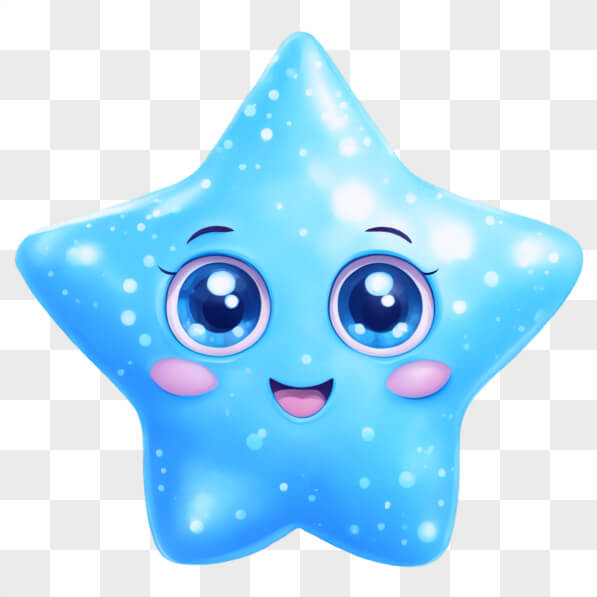 Download Kawaii Blue Star Character with Sparkles Kawaii Online ...