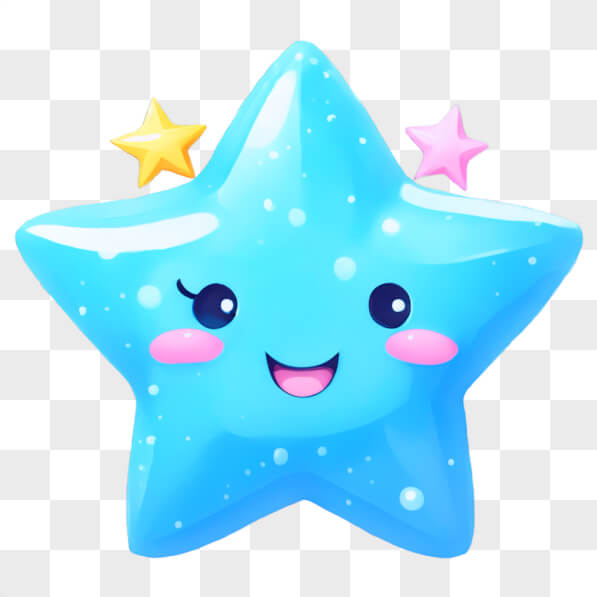 Download Kawaii Blue Star Character with Happy Face Kawaii Online ...