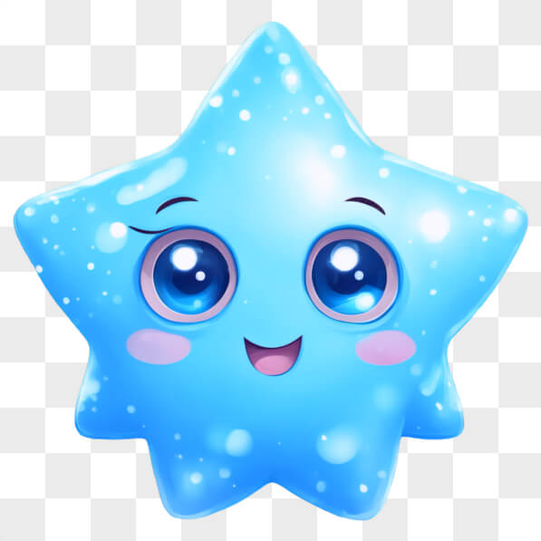 Download Kawaii Blue Star Character with Cheerful Expression Kawaii ...