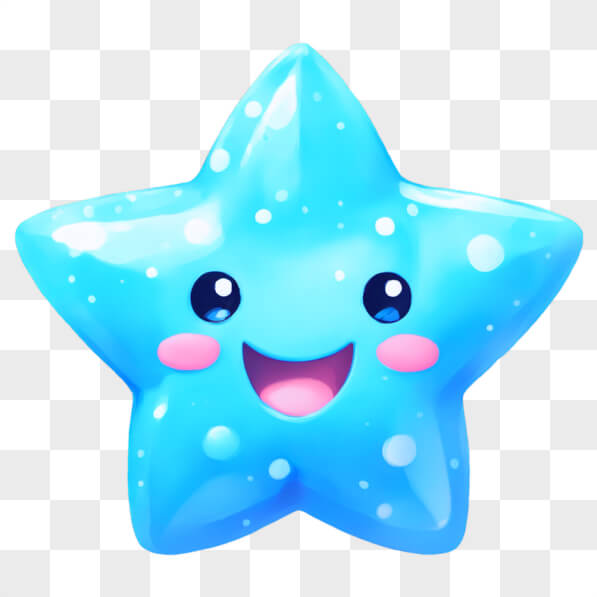 Download Kawaii Blue Star Character with Happy Face Kawaii Online ...