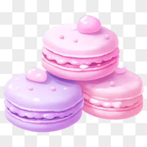Download Kawaii Macarons in Pink and Purple Kawaii Online - Creative ...