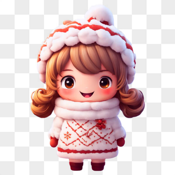 Download Kawaii Character in Winter Outfit Kawaii Online - Creative Fabrica