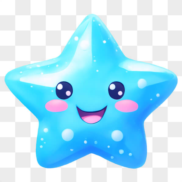 Download Kawaii Blue Star Character with Cheerful Expression Kawaii ...