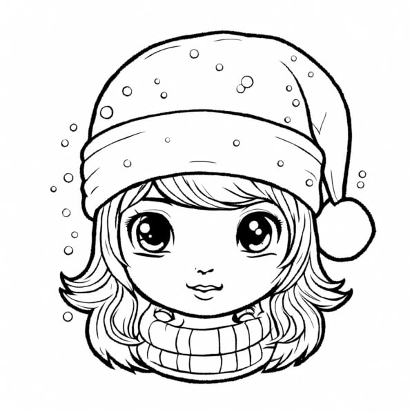 Download Cute Winter Girl Illustration Coloring pages Online - Creative ...
