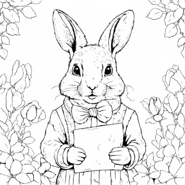 Download Anthropomorphic Rabbit in Formal Attire Coloring pages Online ...