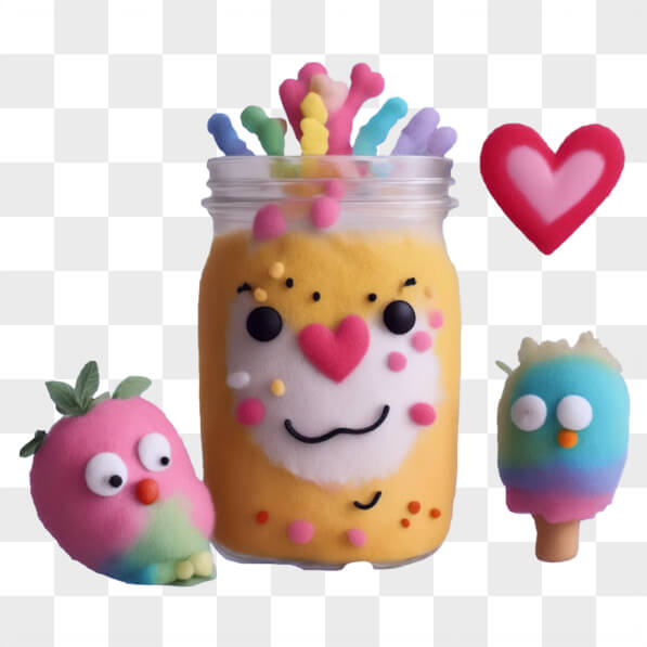Download Whimsical Plush Characters with Colorful Jar Cartoons Online ...