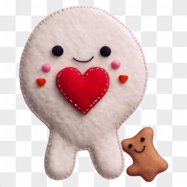 Download Cute Felt Character with Heart and Bear Cartoons Online ...