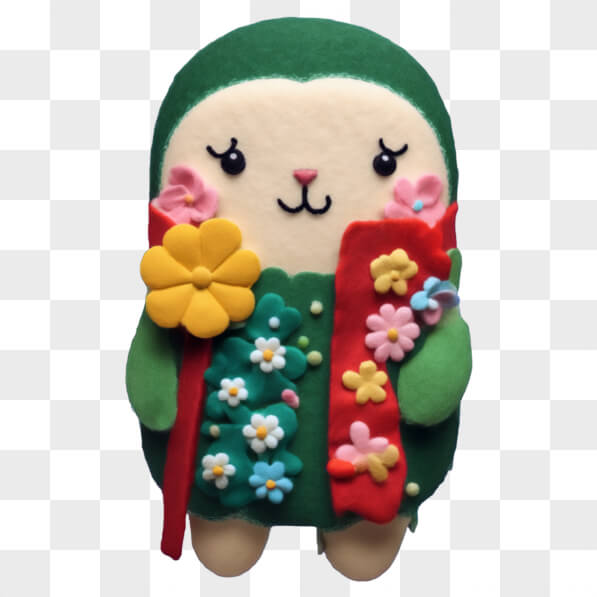Download Whimsical Plush Doll with Flowers Cartoons Online - Creative ...