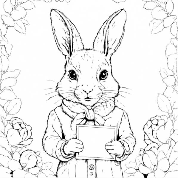 Download Whimsical Rabbit Illustration Coloring pages Online - Creative ...